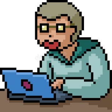 Vector pixel art nerd stock vector. Illustration of game - 155803671