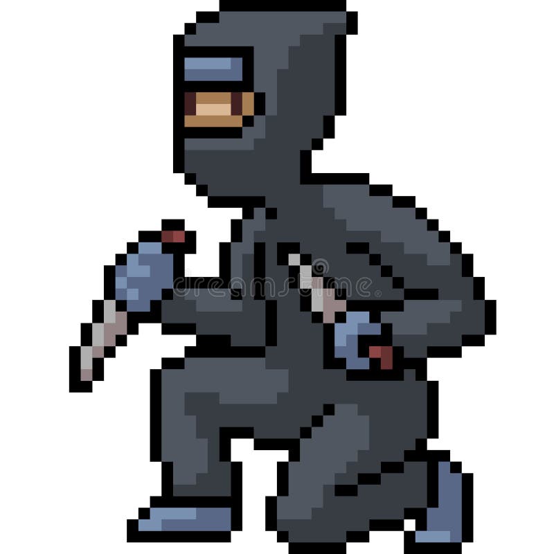 Vector pixel art ninja stock vector. Illustration of ninja - 160212640