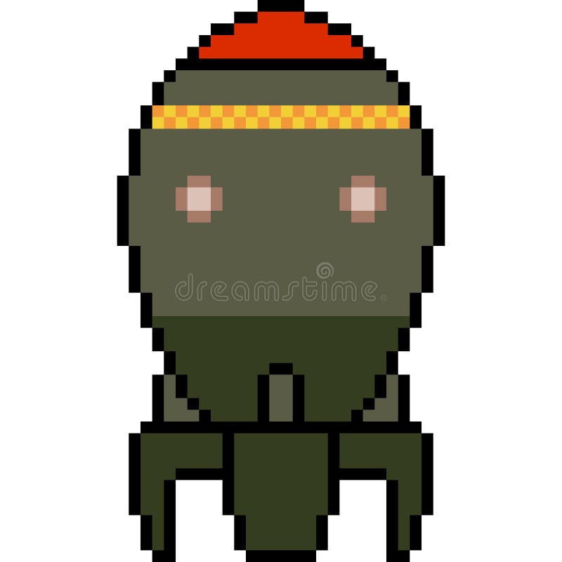 Vector Pixel Art Nuke Missile Stock Vector - Illustration of nuke ...