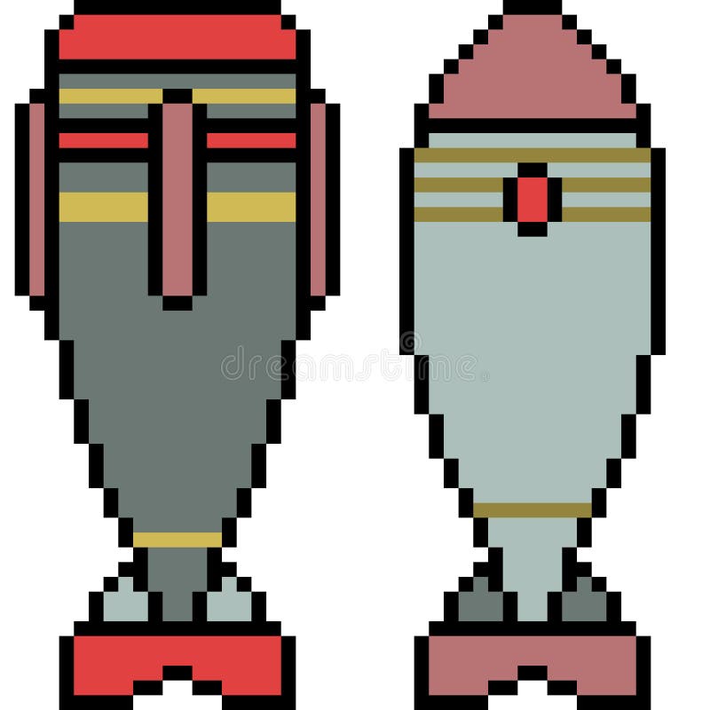 Vector Pixel Art Nuke Missile Stock Vector - Illustration of nuclear ...
