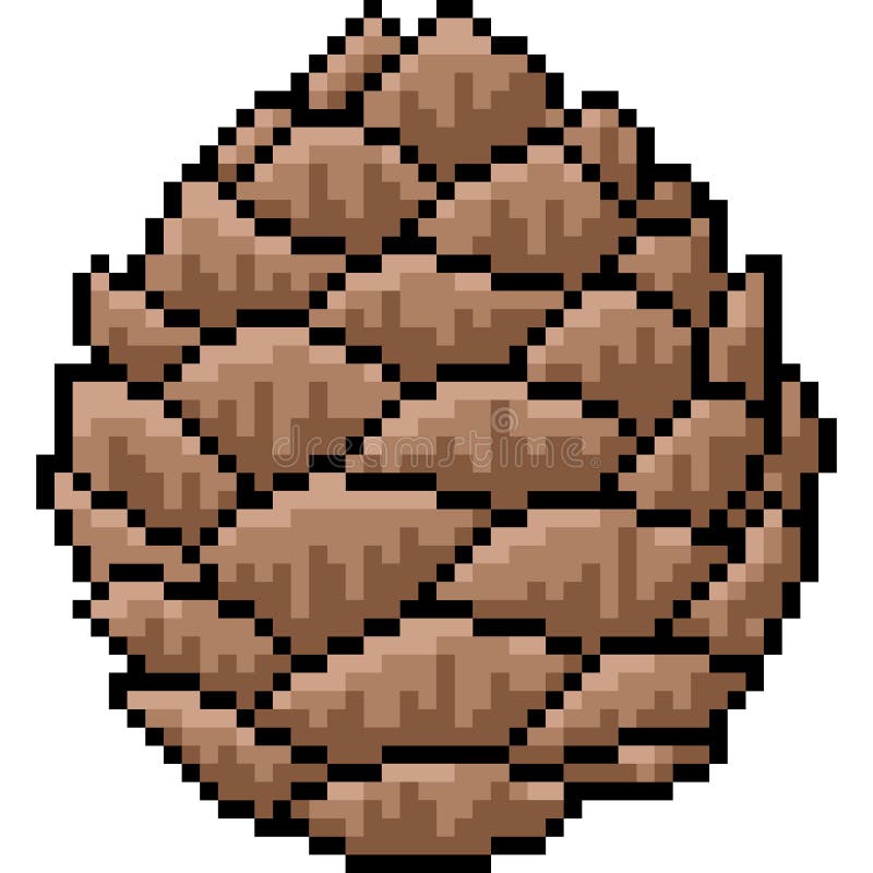 Vector pixel art nut stock vector. Illustration of white - 148226011