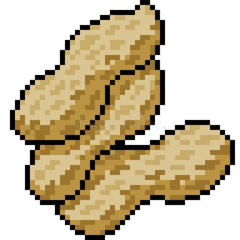Vector pixel art nut stock vector. Illustration of icon - 160106662