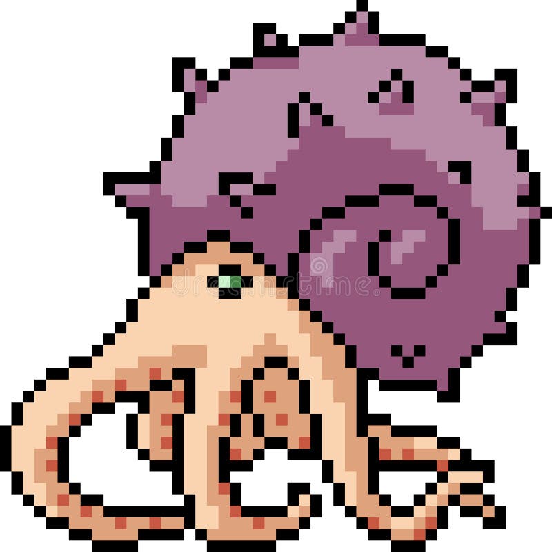 Vector Pixel Art Octopus Monster Stock Vector - Illustration of squid ...