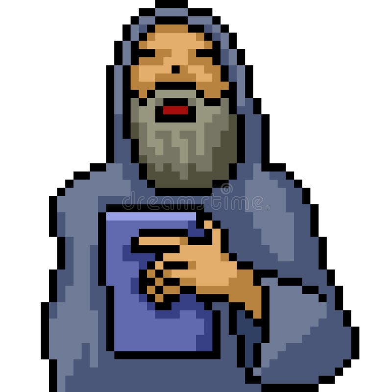 Vector pixel art old man stock vector. Illustration of bible - 136580277