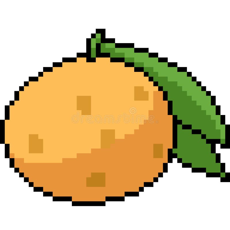 Vector pixel art orange stock vector. Illustration of mandarin - 131487947