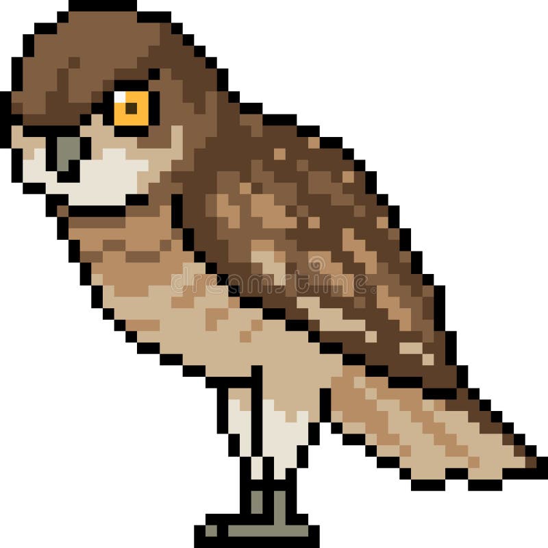 Vector pixel art owl look stock vector. Illustration of look - 109520985