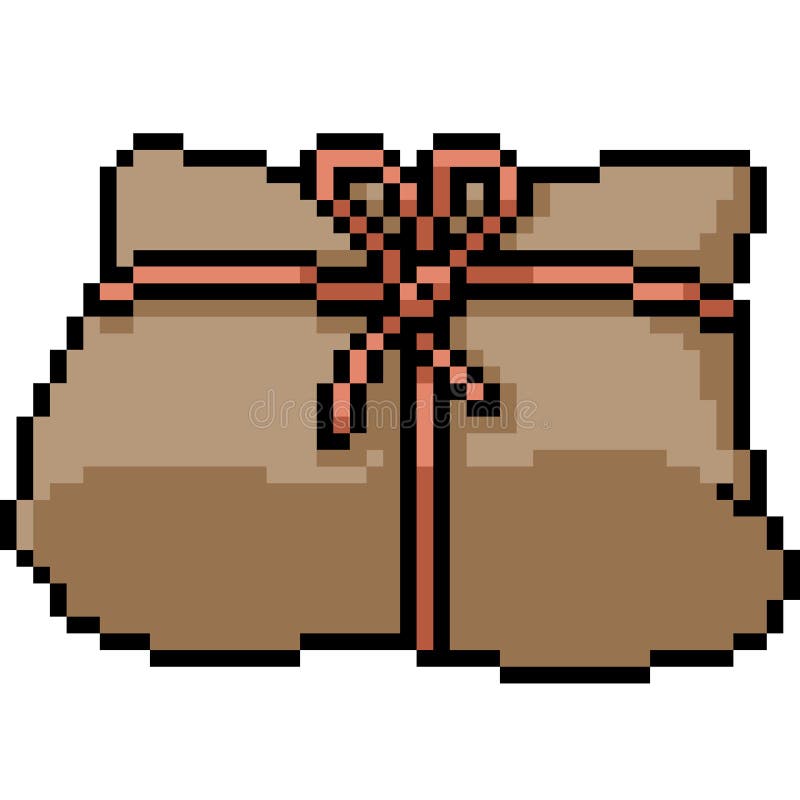 Vector pixel art package stock vector. Illustration of ribbon - 149872209