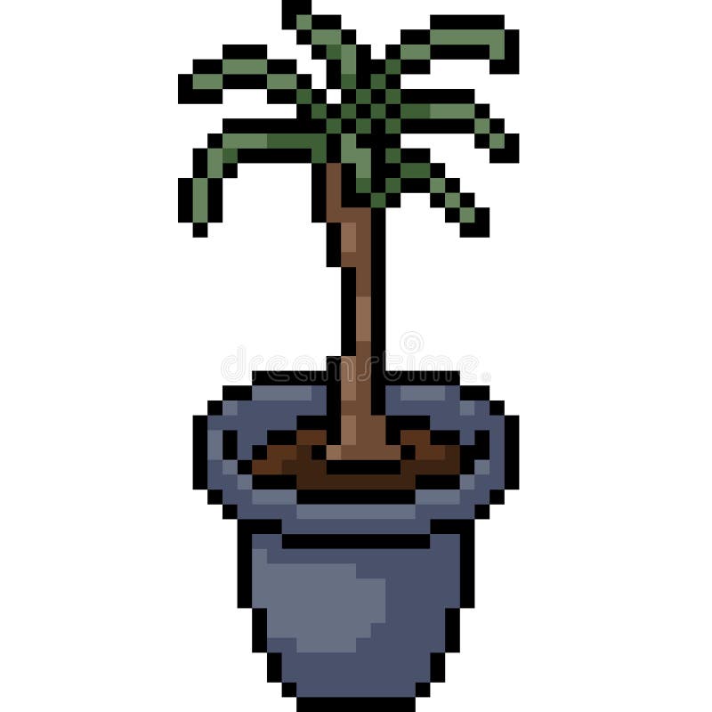 Vector pixel art palm tree stock vector. Illustration of cartoon ...