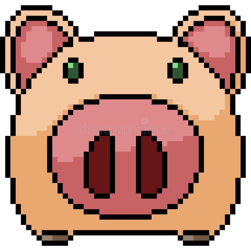 Vector pixel art pig stock vector. Illustration of face - 144269324