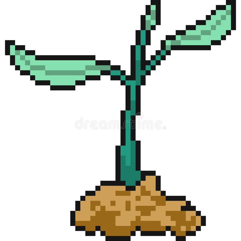 Pixel Art Seed Plant Growth Stock Vector - Illustration of nature ...