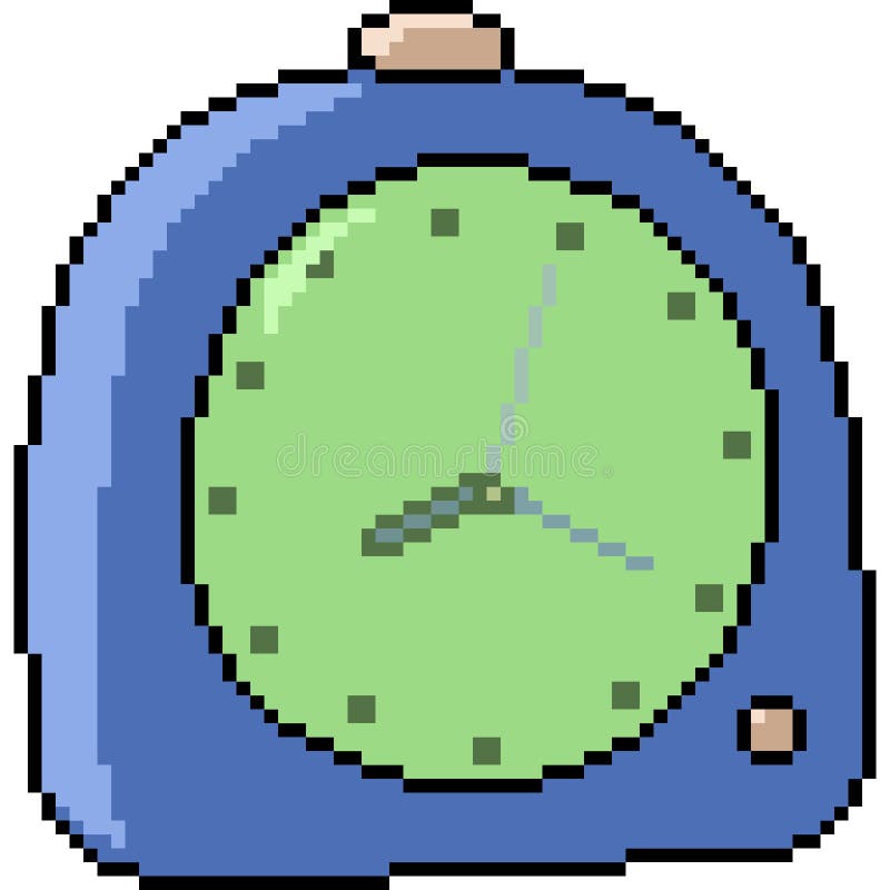 Vector Pixel Art Plastic Clock Stock Vector - Illustration of doodle ...