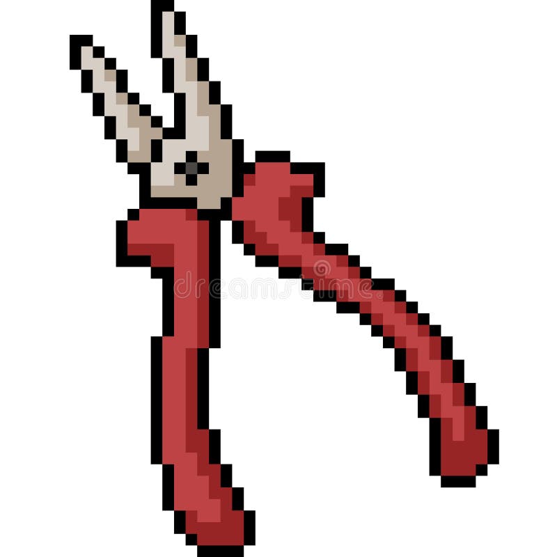 Vector pixel art plier stock vector. Illustration of cartoon - 141266820