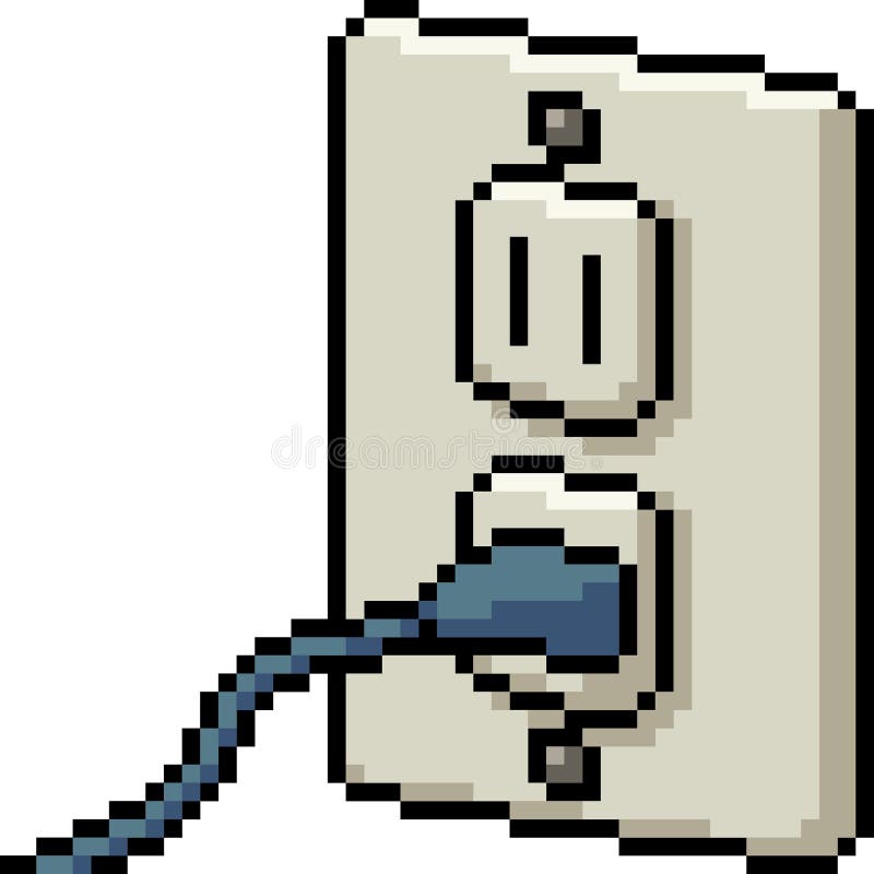 Vector pixel art plug stock vector. Illustration of vector - 160448276