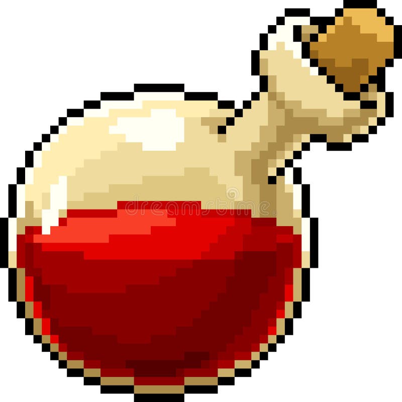 Vector Pixel Art Potion Bottle Stock Vector - Illustration of potion ...
