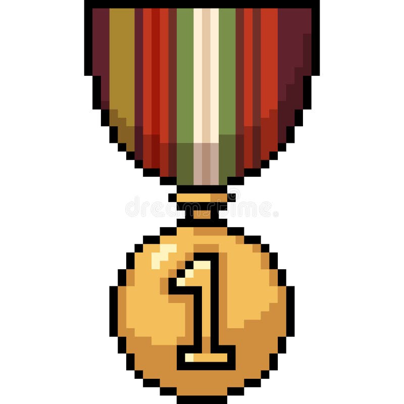 Vector Pixel Art Prize Badge Stock Vector - Illustration of number ...