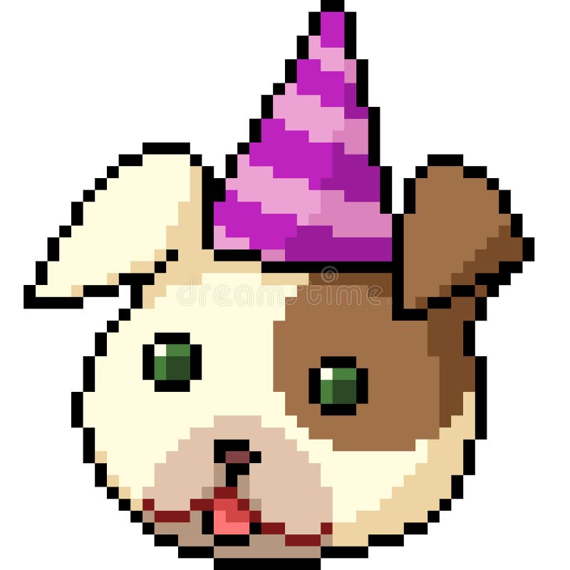 Vector Pixel Art Puppy Face Stock Vector - Illustration of pixel, cute ...