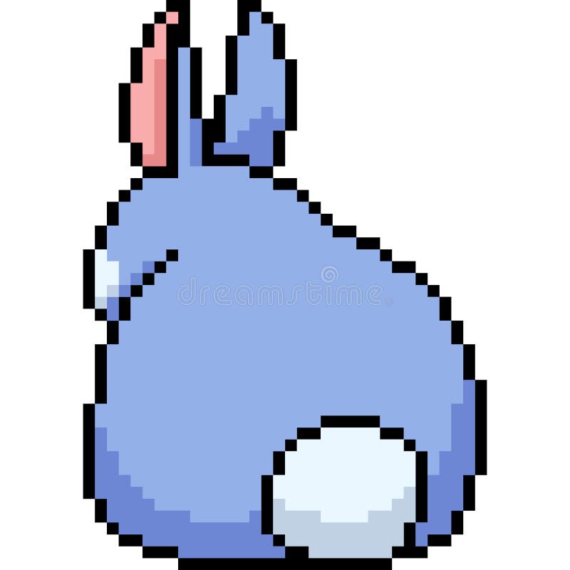 Vector Pixel Art Rabbit Back Stock Vector - Illustration of cute, back ...