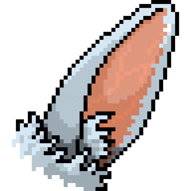 Vector Pixel Art Rabbit Ear Stock Vector - Illustration of vector ...