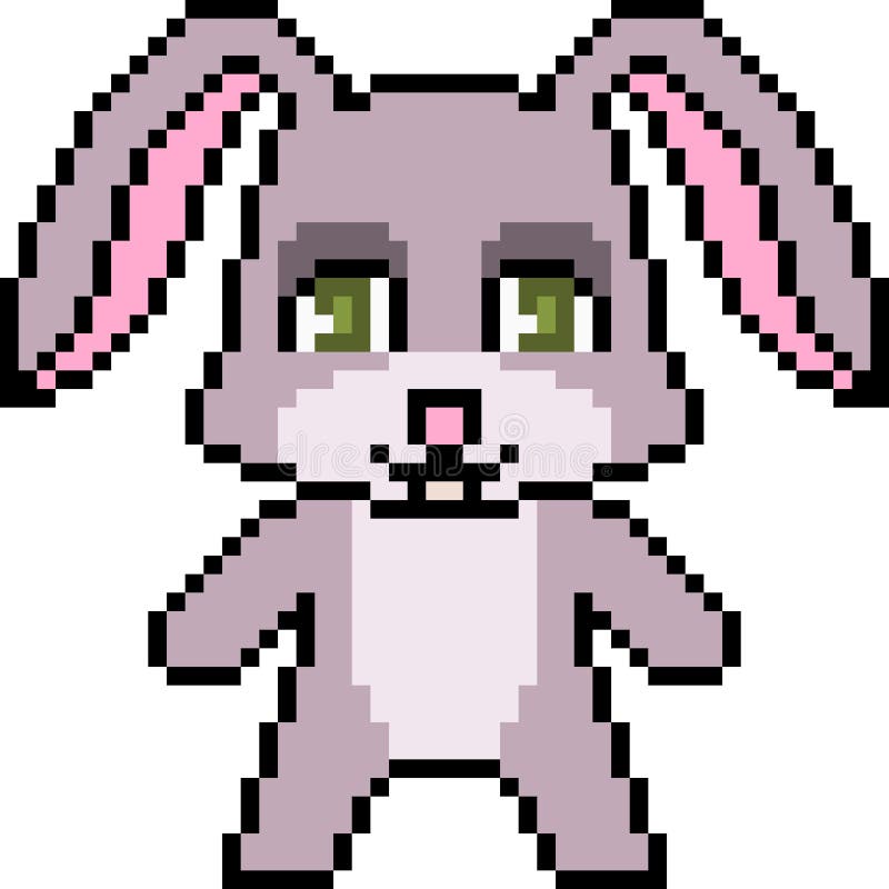Vector pixel art rabbit stock vector. Illustration of animal - 102309131