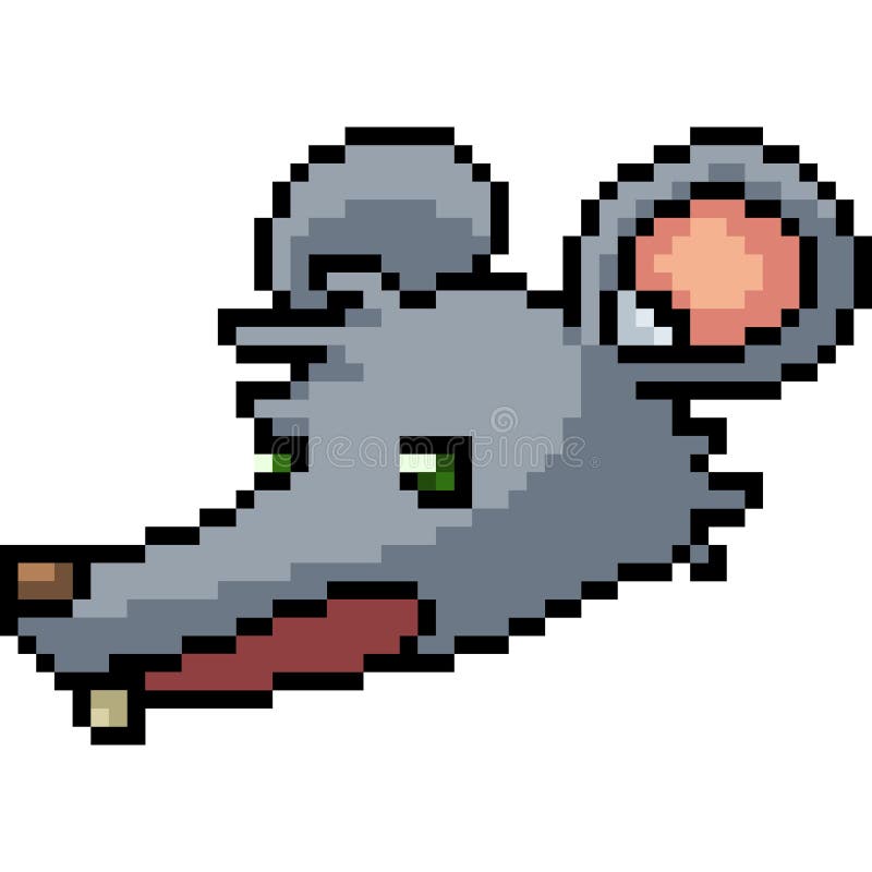 Vector pixel art rat stock vector. Illustration of mice - 153276103