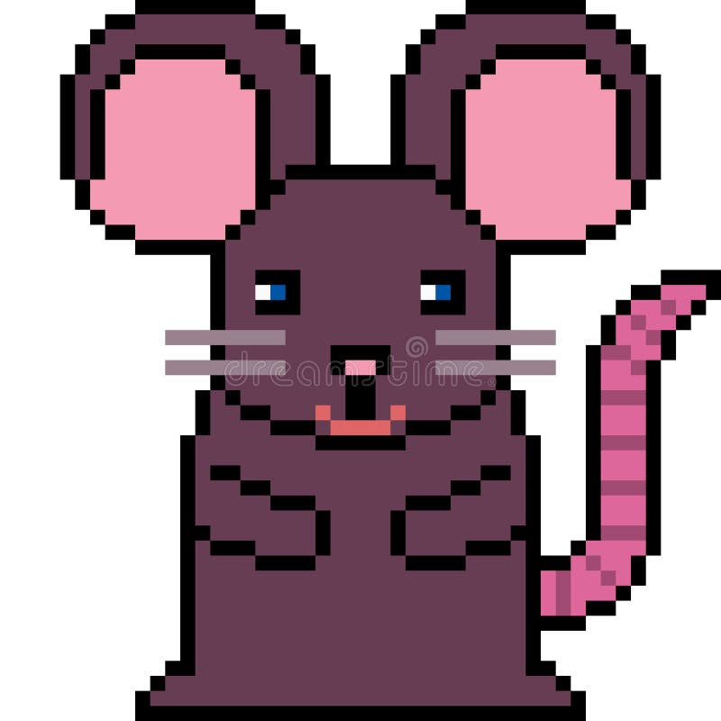 Vector pixel art rat stock vector. Illustration of cartoon - 102309257
