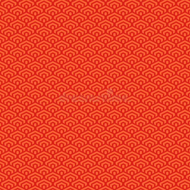 Vector Pixel Art Red Seamless Pattern of Minimalistic Geometric Scaly ...