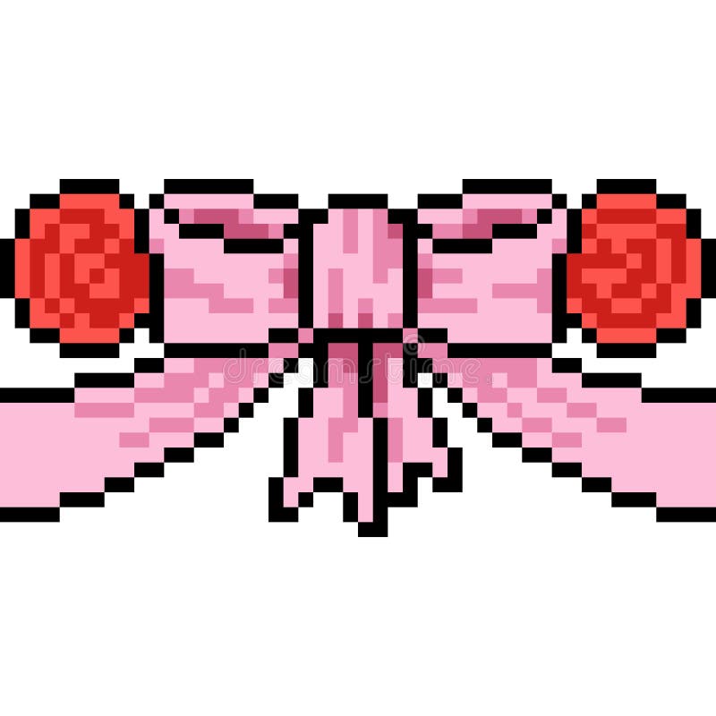 Vector pixel art ribbon stock vector. Illustration of icon - 112954262