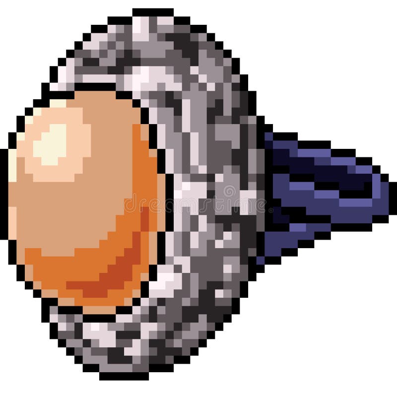 Vector Pixel Art Ring Decoration Stock Vector - Illustration of icon ...