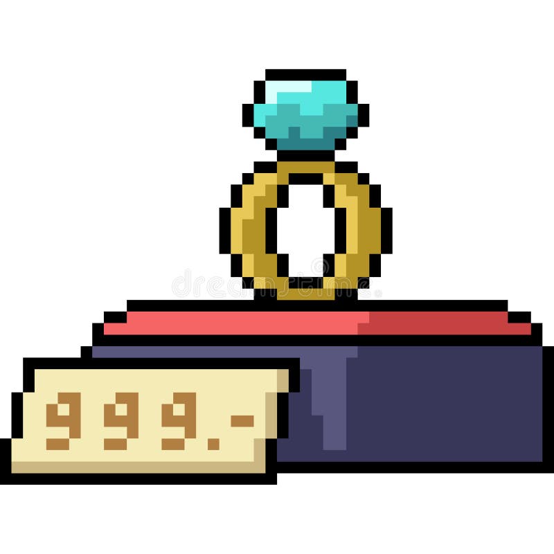 Vector pixel art ring stock vector. Illustration of cartoon - 152309515