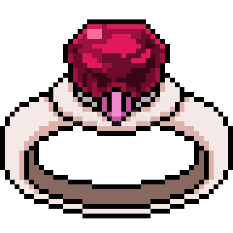 Vector Pixel Art Ring Jewelry Stock Vector - Illustration of merry ...