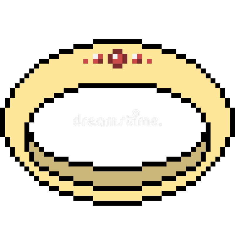 Vector pixel art ring stock vector. Illustration of yellow - 102308975