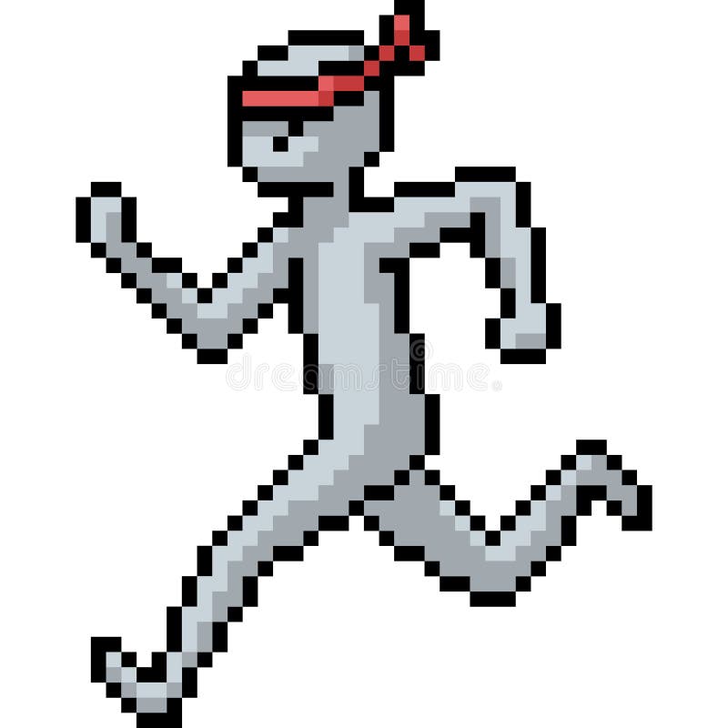 Vector pixel art run stock vector. Illustration of sign - 144646064