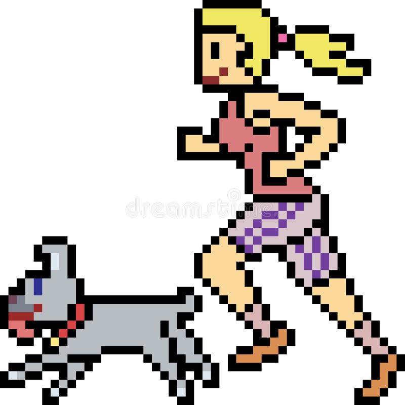 Vector Pixel Art Running Sport Stock Vector - Illustration of enjoy ...