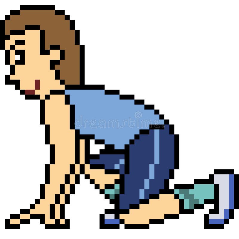 Vector Pixel Art Running Sport Stock Vector - Illustration of pixel ...