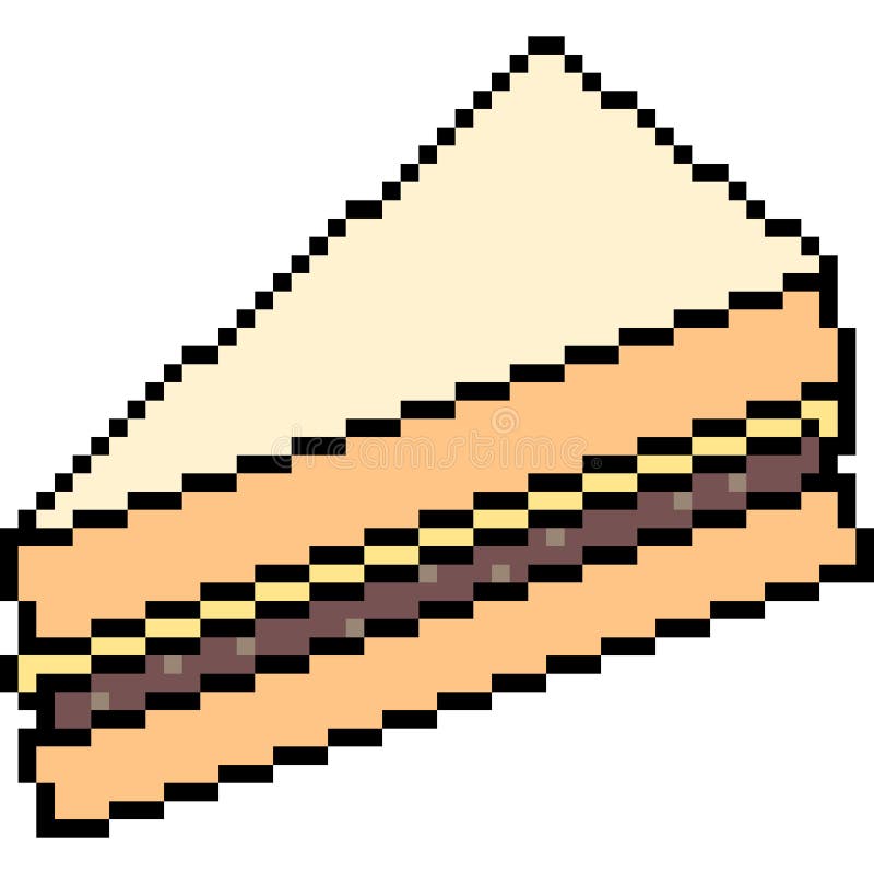 Vector pixel art sandwich stock vector. Illustration of vector - 102309103