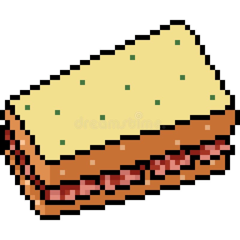 Vector pixel art sandwich stock vector. Illustration of cute - 147000130