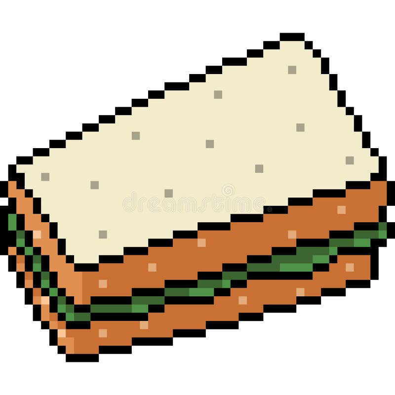 Vector pixel art sandwich stock vector. Illustration of breakfast ...