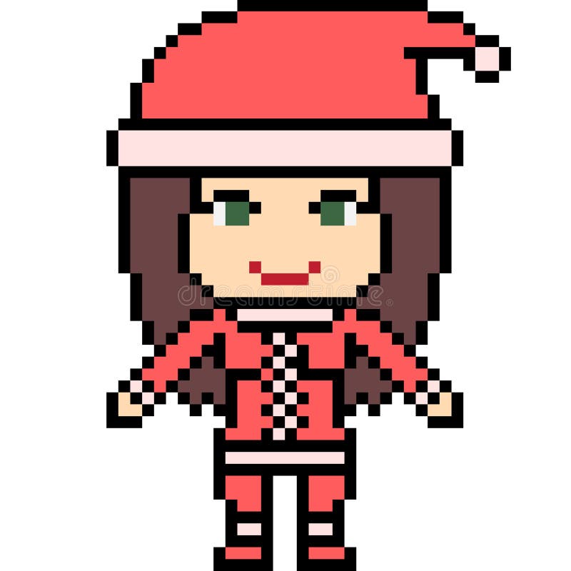 Vector Pixel Art Santa Girl Stock Vector - Illustration of cosplay ... Vector Pixel Art Santa Girl Stock Vector - Illustration of cosplay ...