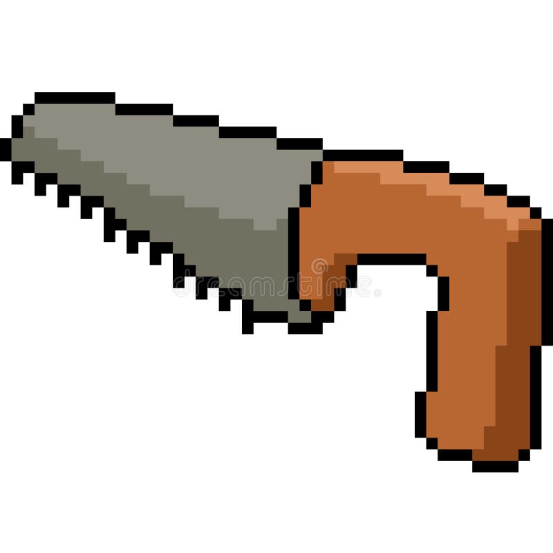 Vector pixel art saw stock vector. Illustration of mechanic - 142399620