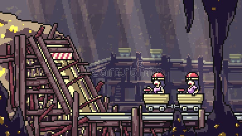 Pixel Mine Craft Style Land Block Background. Concept of Game Ground ...