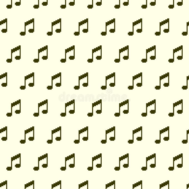 Vector Pixel Art Seamless Pattern of Abstract Musical Note Stock Vector ...