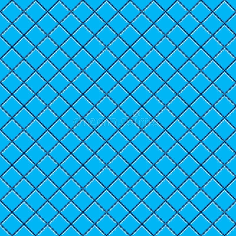Vector Pixel Art Seamless Pattern of Minimalistic Blue Rhomboid Tile ...