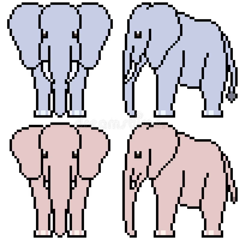 Pixel Elephant Stock Illustrations – 313 Pixel Elephant Stock ...