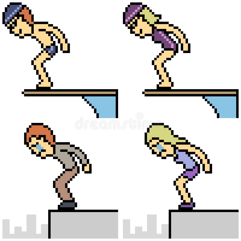 Vector pixel art set jump stock vector. Illustration of design - 102308770