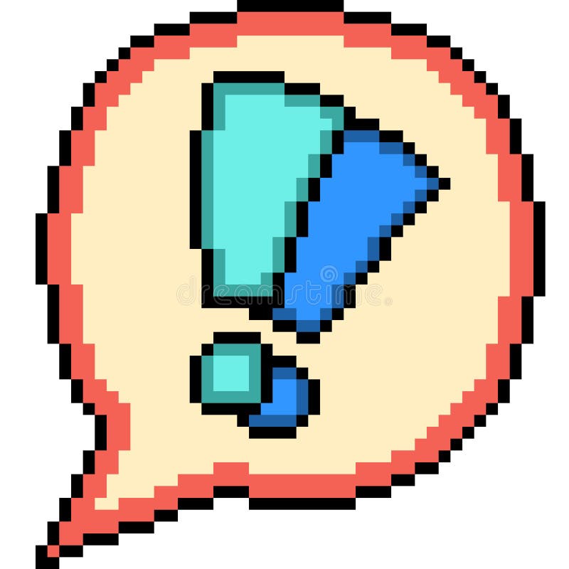Vector Pixel Art Shocked Sign Stock Vector - Illustration of pixel ...