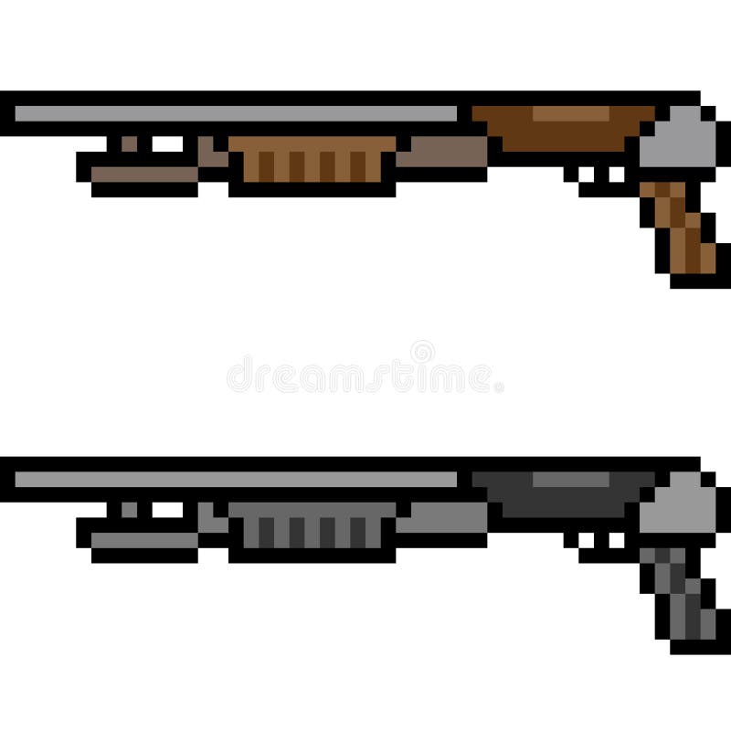 Pixel Shotgun Guy stock vector. Illustration of game - 99873114