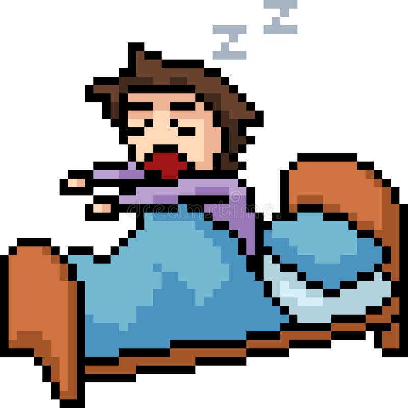 Vector Pixel Art Sleep Talk Stock Vector - Illustration of cartoon ...