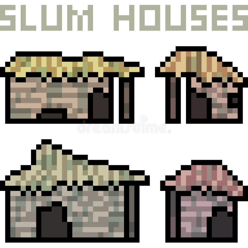 Vector Pixel Art Slum House Stock Vector - Illustration of house, icon ...