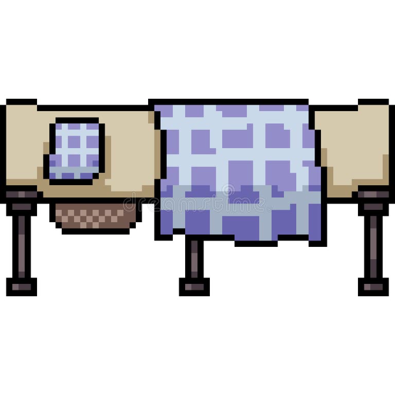 Vector pixel art small bed stock vector. Illustration of isolated ...