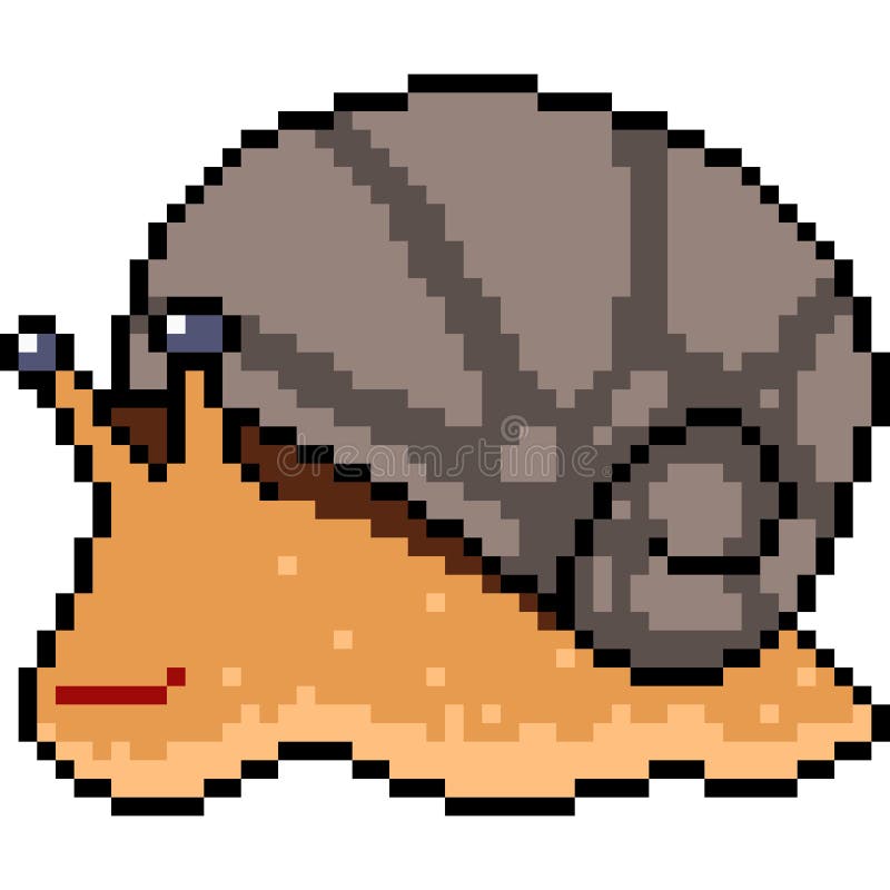 Snail Pixel Cartoon Retro Game Style Stock Vector - Illustration of ...